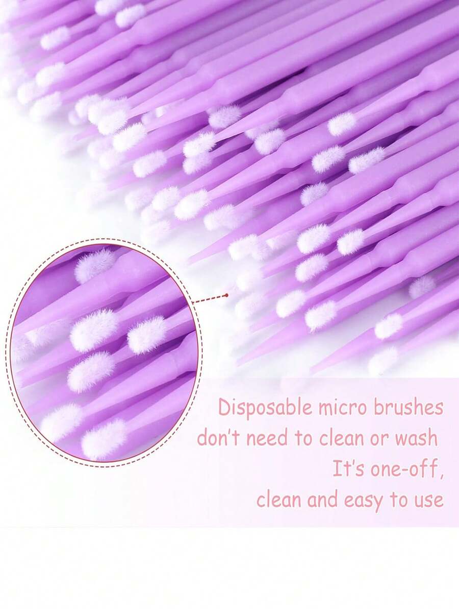 100PCS Micro Brush Applicator-Black Micro Mascara Wands-Disposable ...