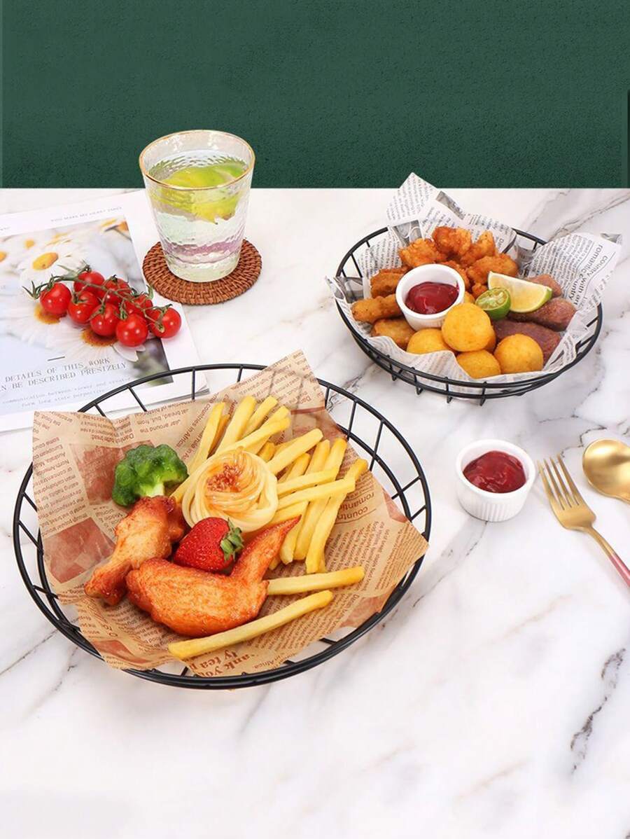 Iron Chips Basket, Snack Basket, Fried Chicken Basket Fried Food Plate ...