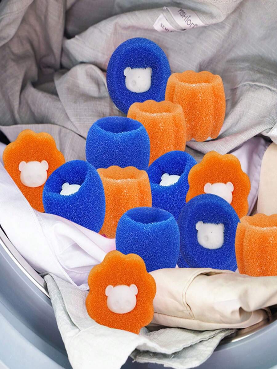 10pcs Bear Shaped Sponge Laundry Balls, Clothes Anti-Entanglement ...