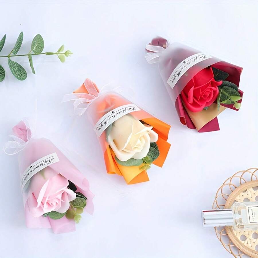 1 Stück Miniatur handgemachter Seifenblumenstrauß, kleiner Rosenstrauß ...