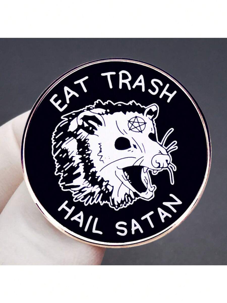 Funny Satan Devil Brooch With Trash-Loving Satanic Rat Badge Cartoon ...