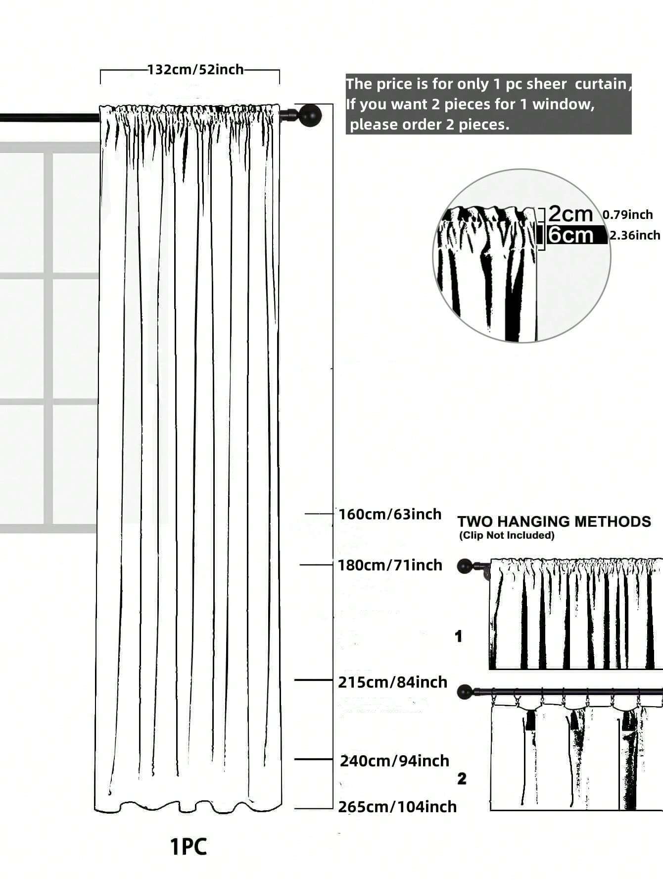 1pc Camel-Colored Curtain, Simple Style Shading Effect Sheer Window ...