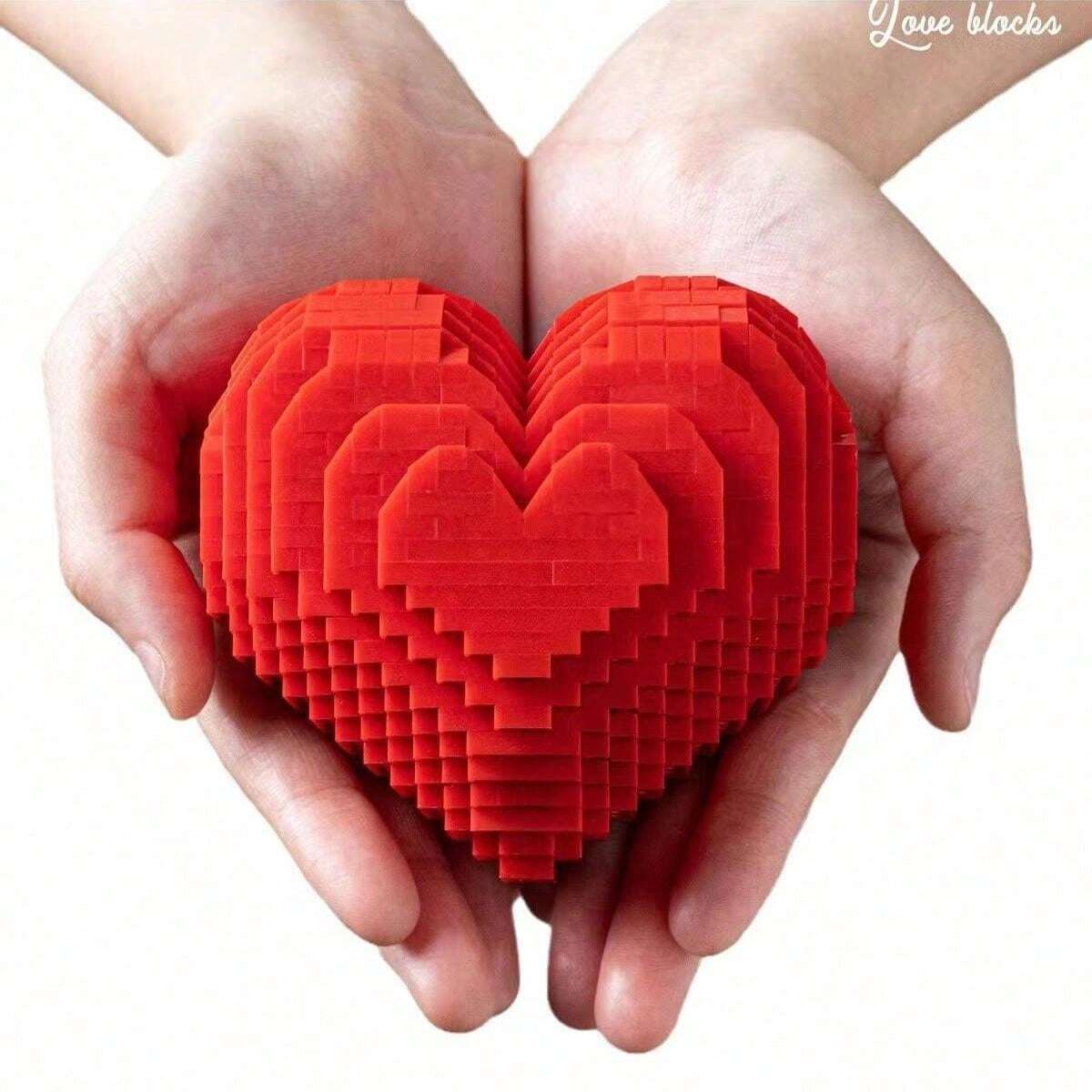 778pcs Heart-Shaped Building Blocks Set Micro-Sized Particle Assembly ...