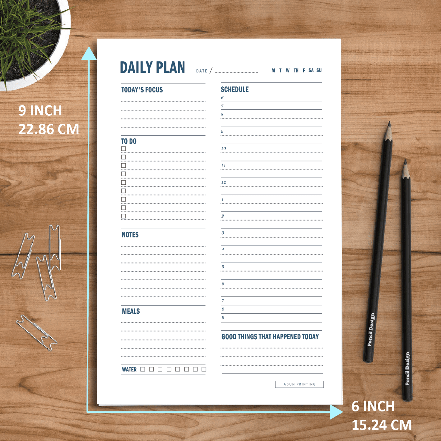 Daily Planner Pad - Undated 6x9 Inch Daily To-Do List Notepad With ...