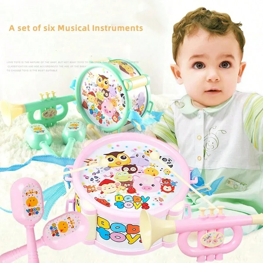 New Kids Drum Set Toy, Percussion Musical Instrument For Early Learning ...