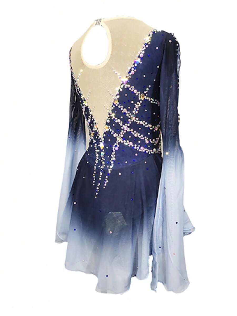 Figure Skating Clothing For Adults And Children Custom Blue Gradient ...