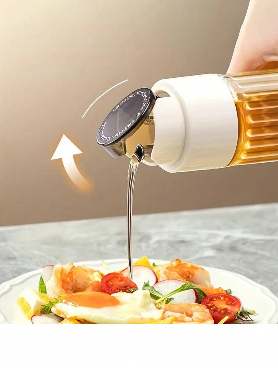 1pc Automatic Open Close Gravity Oil Pot, Leak-Proof Oil Can Glass ...