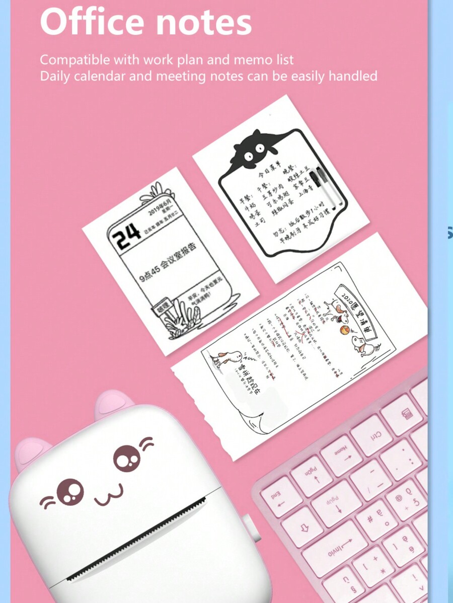 One Pack Of Mini Printers Student Stickers Portable Bluetooth Photo ...