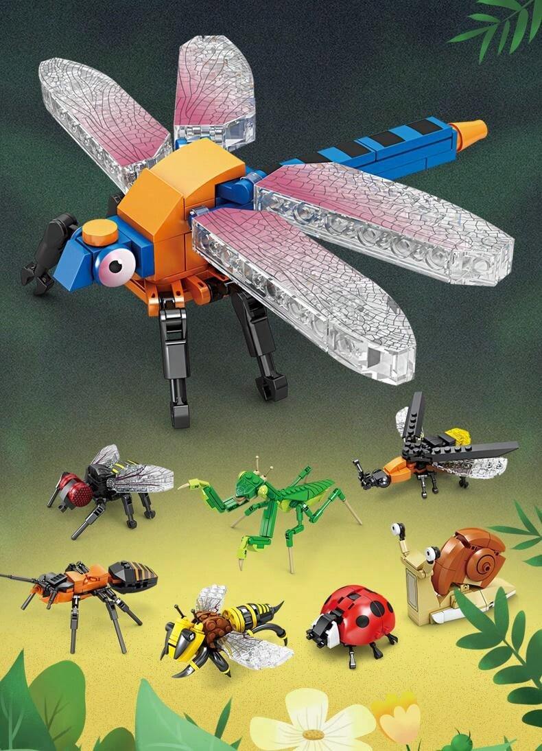 Insect Building Blocks Toy Set For Boys, Dinosaurs And Small Animal 3D ...