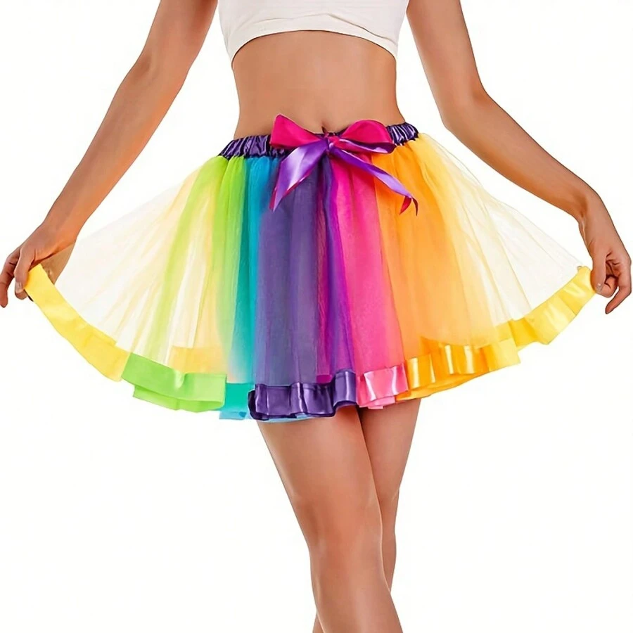 1pc, Neon Rainbow Tutu Skirt For Women And Youth , Unicorn Tutu Youth ...