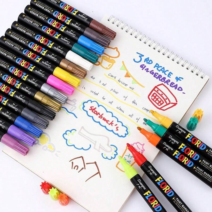 20 Colors Paint Marker Pen Set For DIY Art Crafts On Ceramic, Stone ...