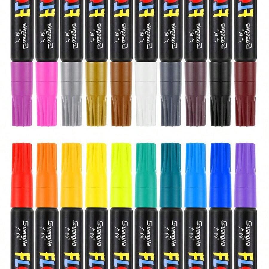 20 Colors Paint Marker Pen Set For DIY Art Crafts On Ceramic, Stone ...