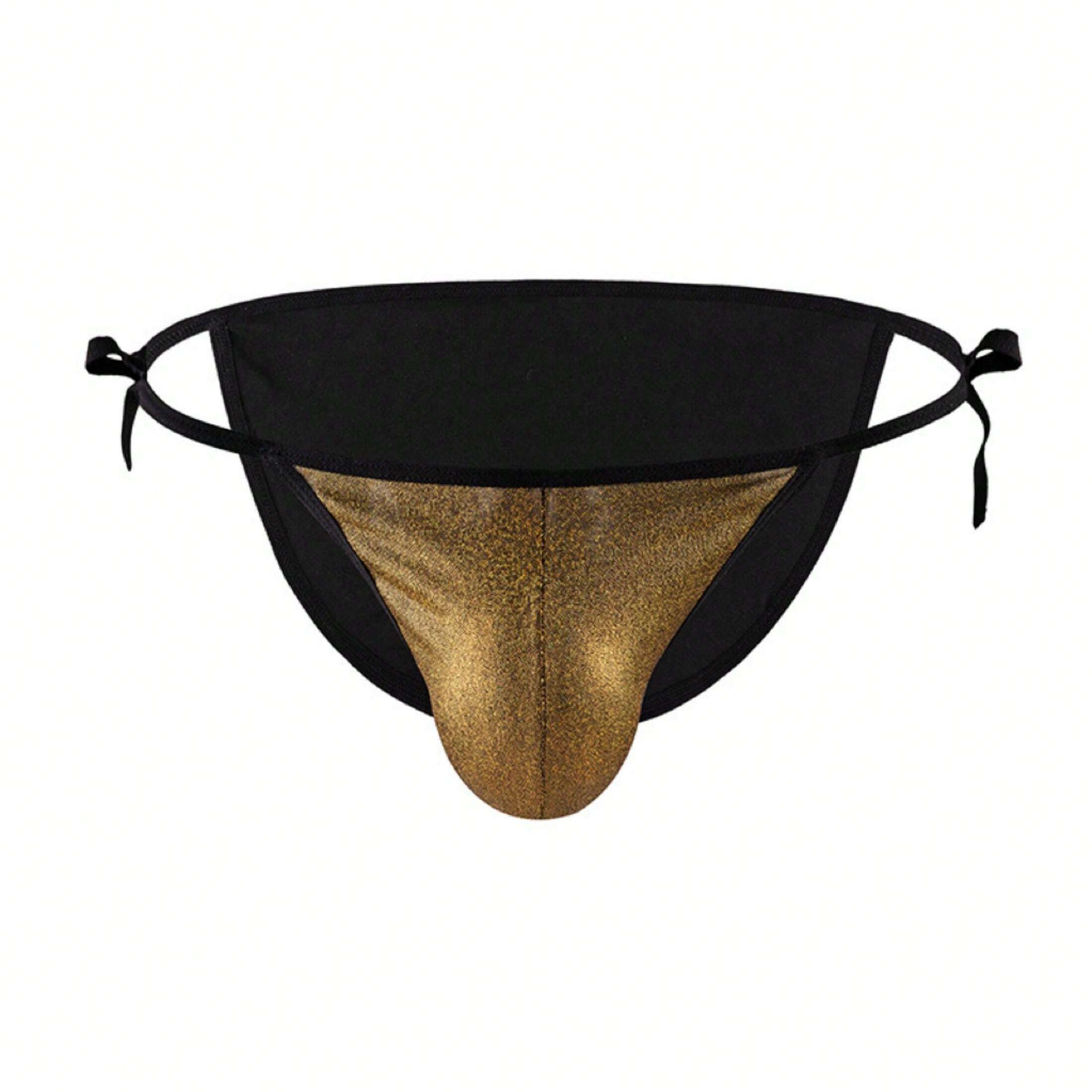Men's Triangle Underwear With Tied Strings And Shiny Sequin Sexy Briefs ...