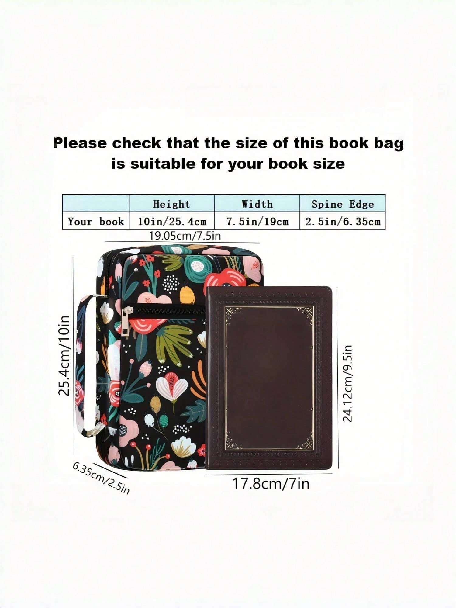 Bible Cover, Floral Bible Case With Handle & Pocket, Bible Book Case ...