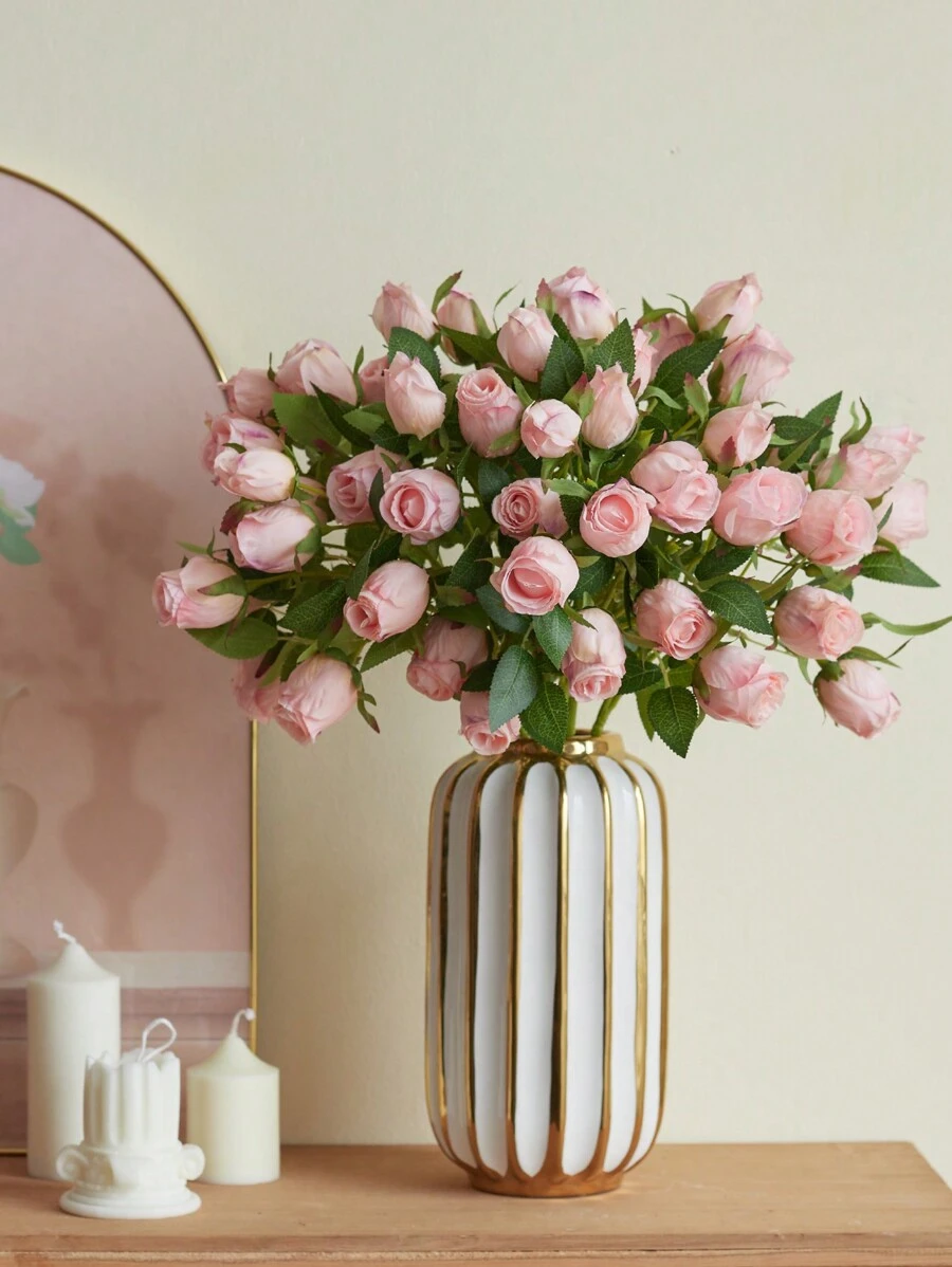 1pc 7 Heads Artificial Rose Flowers Bouquet Silk Flower Roses Stems For ...