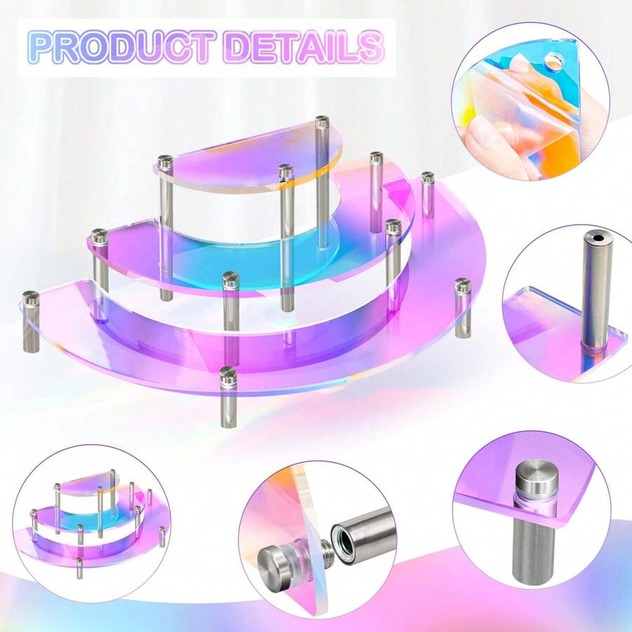 3 Tier Acrylic Riser Display Stand Rainbow Cupcake Stand Display Stand ...