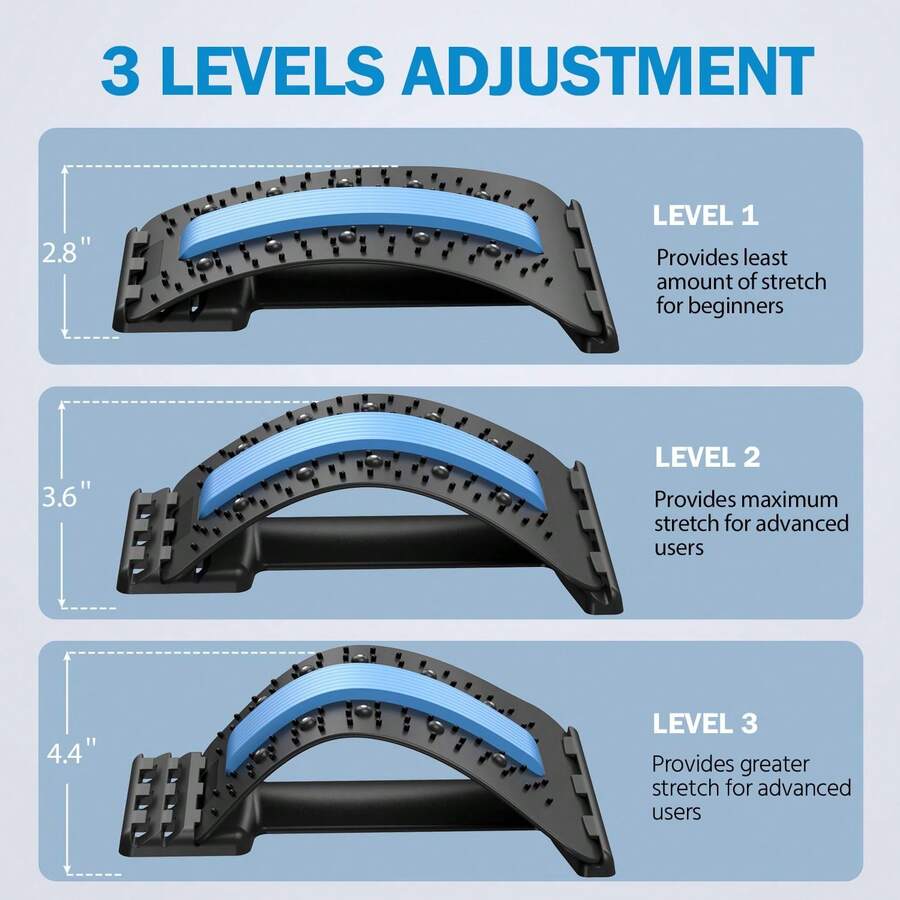 Back Stretcher For Low Back Pain Relief, Multi-Level Back With Magnet ...