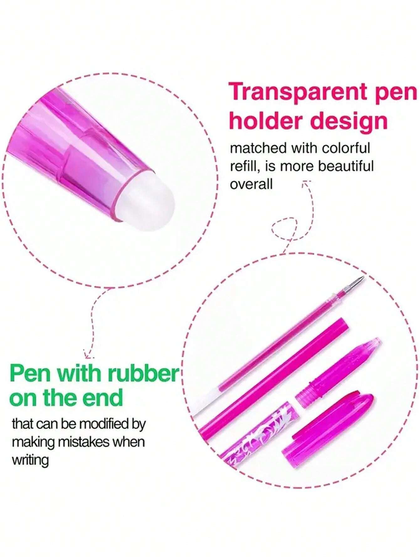 Mixed Color Erasable Gel Pen, 8pcs 0.5mm Coloring Doodle Pen, Painting ...