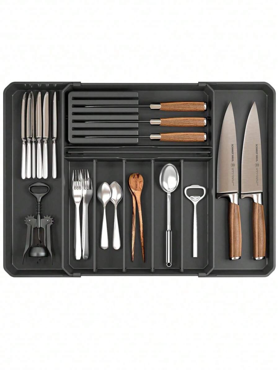 DEFINICE 1pc Silverware Drawer Organizer, Expandable Kitchen Utensil Organizer, Larger Capacity ...