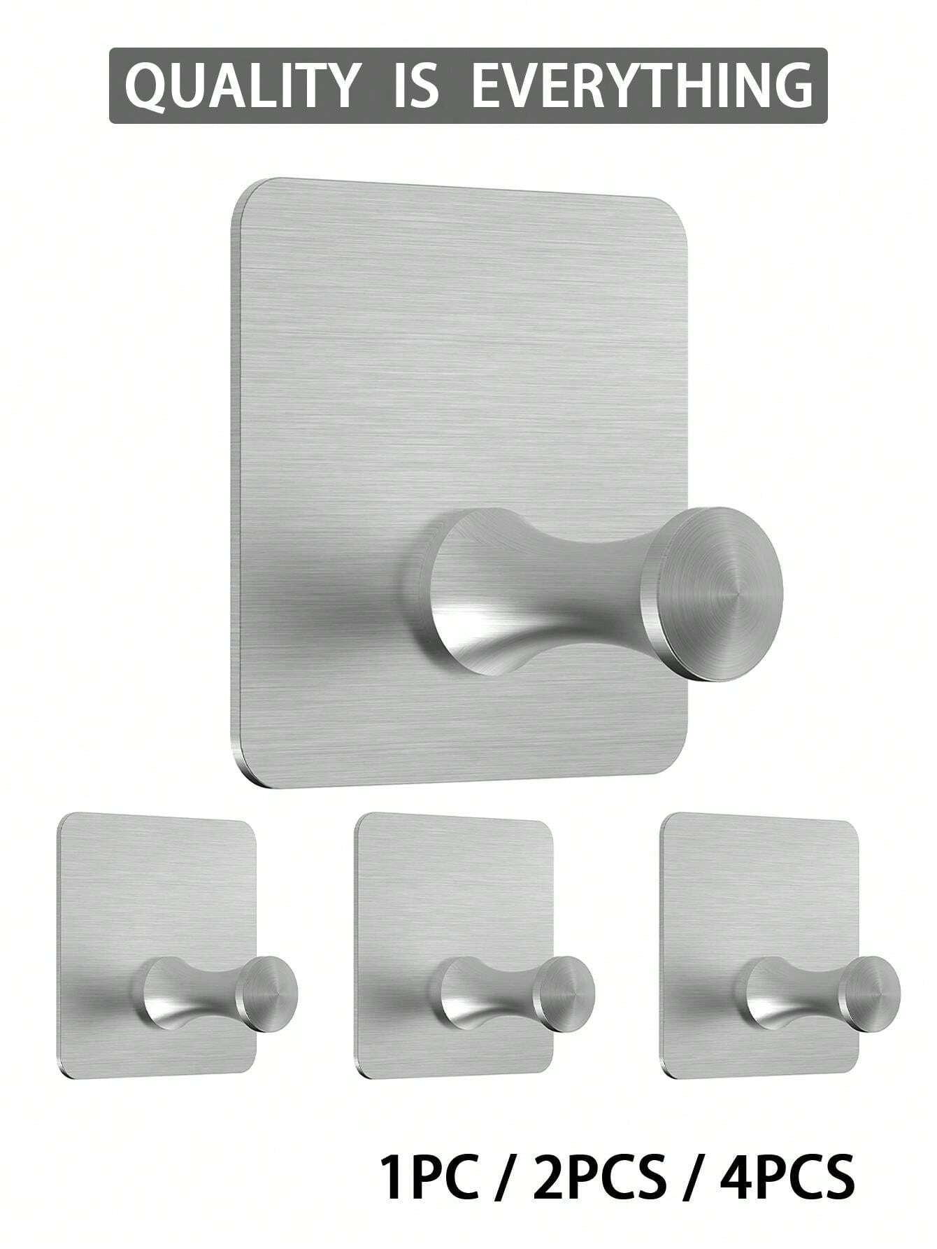 Adhesive Hooks, Stainless Steel Square Adhesive Hooks, Heavy Duty ...