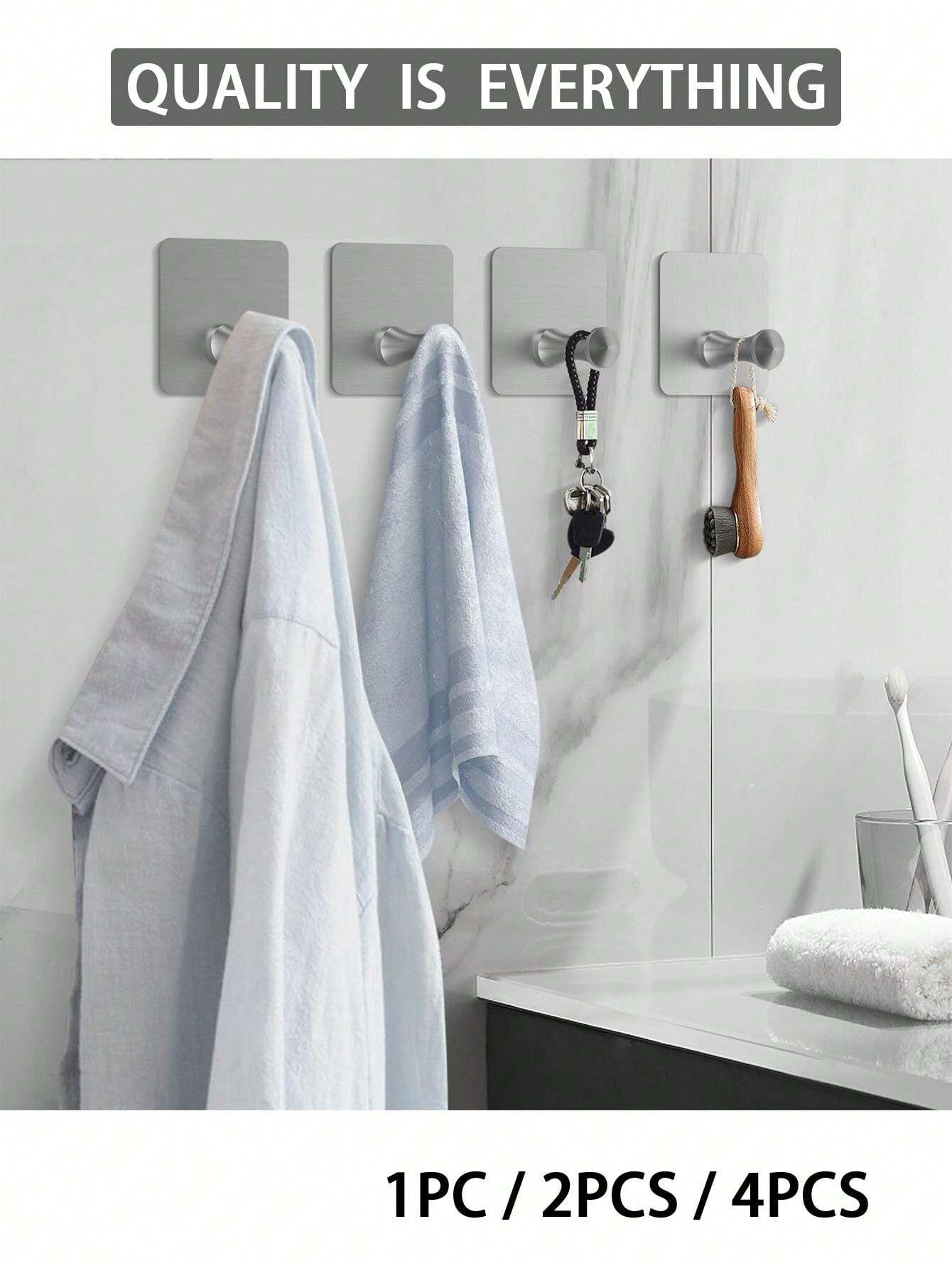 Adhesive Hooks, Stainless Steel Square Adhesive Hooks, Heavy Duty ...