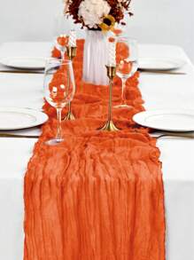 1pc Orange Bohemian Style Bali Cheese Cloth Table Runner For Wedding Or ...