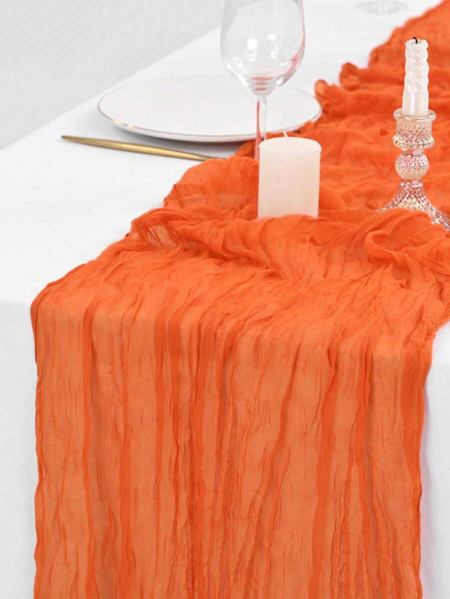 1pc Orange Bohemian Style Bali Cheese Cloth Table Runner For Wedding Or ...