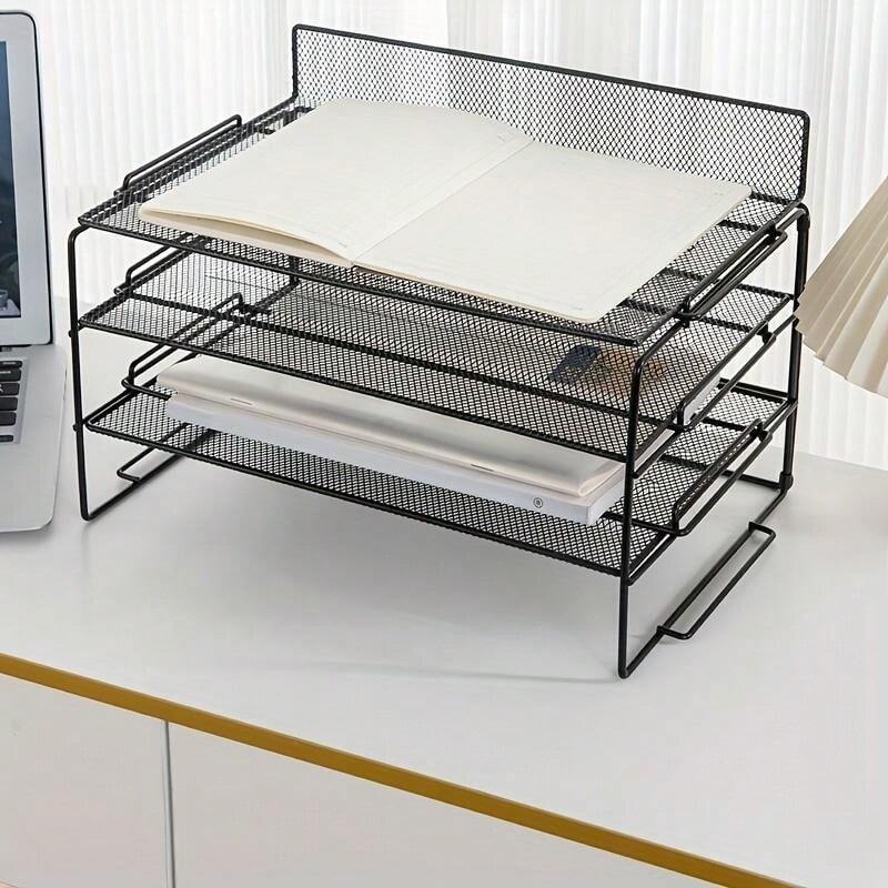 A Metal File Holder, Office Iron Box Bookshelf, Folder Archive Storage ...