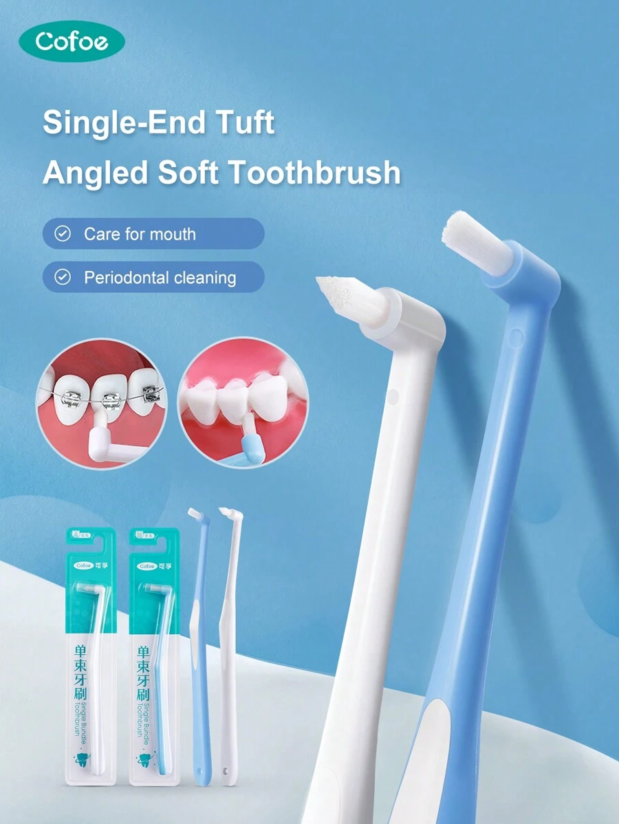 Cofoe Soft Orthodontic Toothbrush Small Pointed / Round Tip Interdental ...