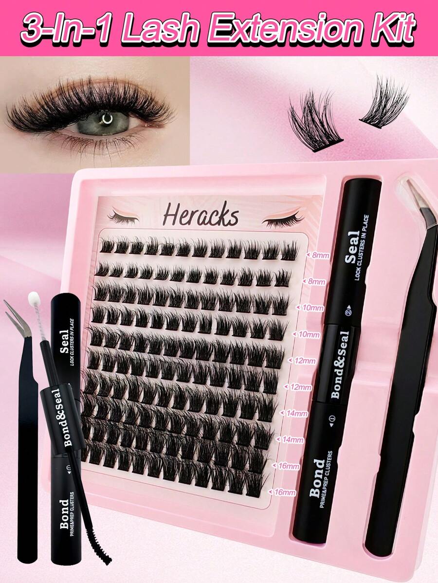120Pcs DIY Lash Extension Kit Individual Lashes Cluster 8-16mm Mix ...