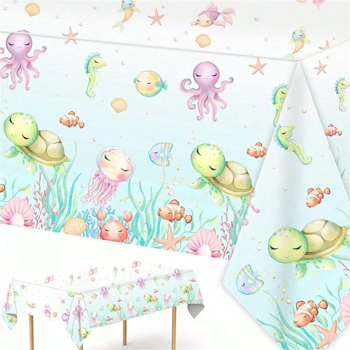 Mantel Oceánico Primavera-Verano con Tortugas Marinas, 1 pieza de ...