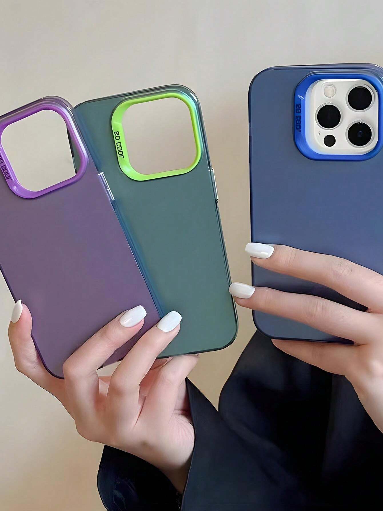 Basic Phone Cases 1pc Cute Girly Gradient Color Anti-Fall Shockproof 2 ...