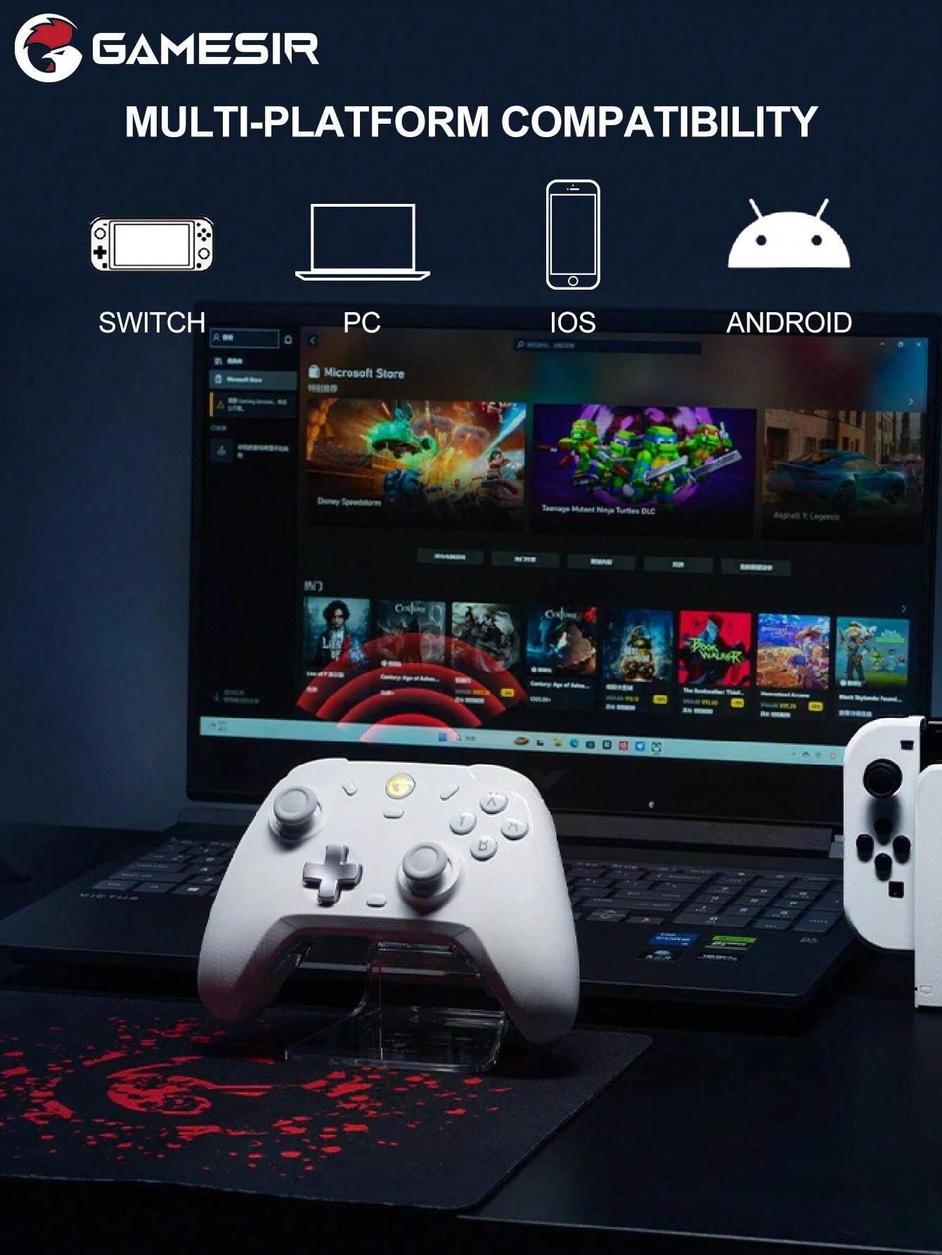 GameSir Switch Wireless Gamepad PC Controller T4 Cyclone Pro With Hall ...