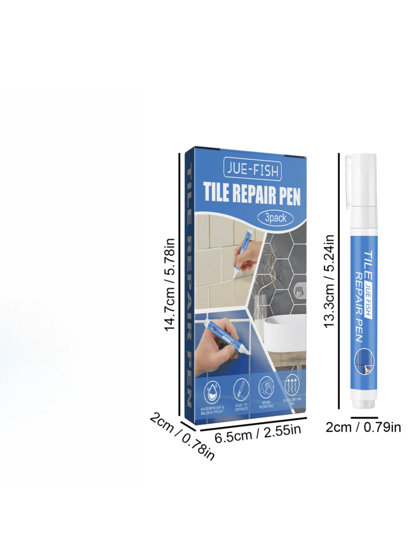 Penna per riparazione di piastrelle Jue Fish, penna marcatura malta ...