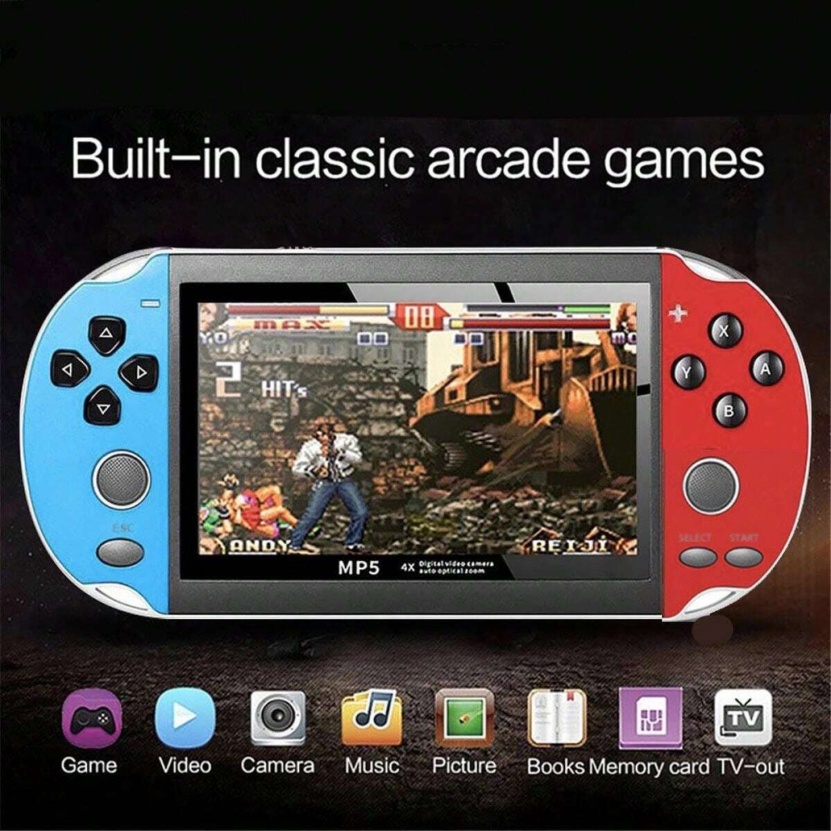 Console da gioco portatile X7 HD con schermo mini, lettore di ...