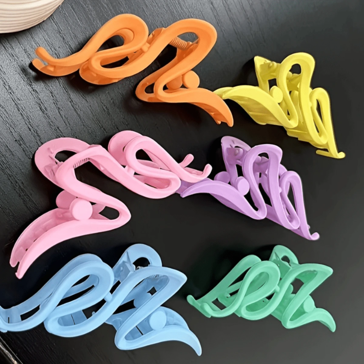 Korean Style Dopa Wave Shape Grip Macaron Color 2024 Spring Barrettes ...