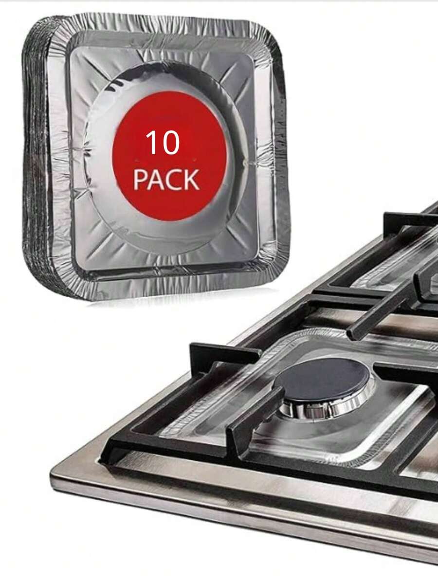 10pcs Thickened Disposable Aluminum Foil Gas Stove Oil Splash Guard ...