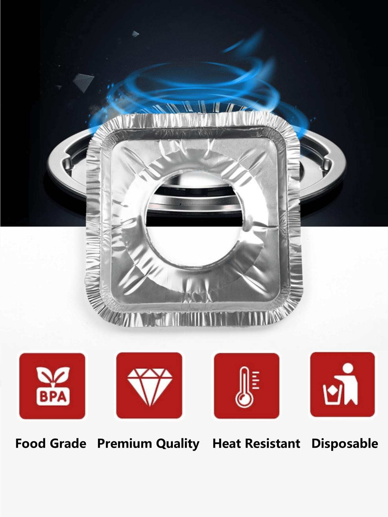 10pcs Thickened Disposable Aluminum Foil Gas Stove Oil Splash Guard ...