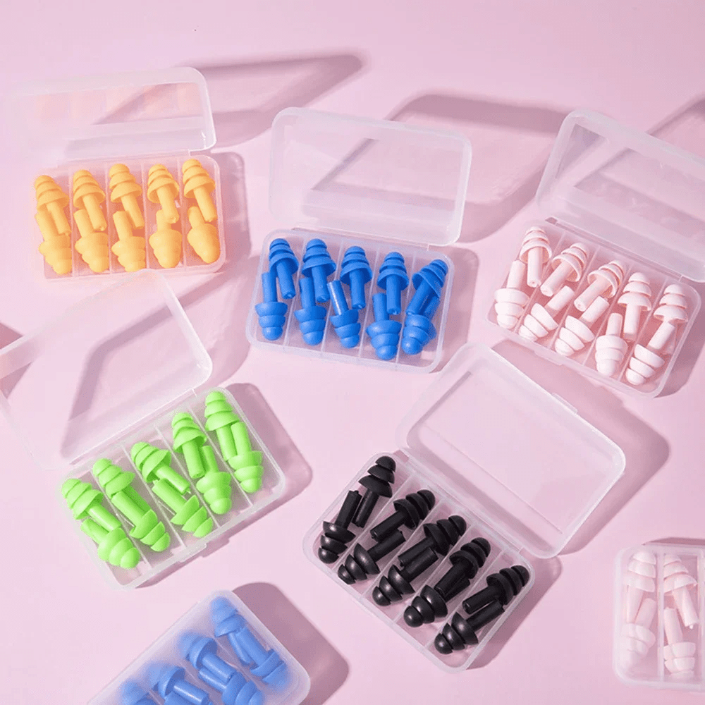 Sleep & Snoring 10PCS Ear Plugs Sound Insulation Waterproof Silicone ...