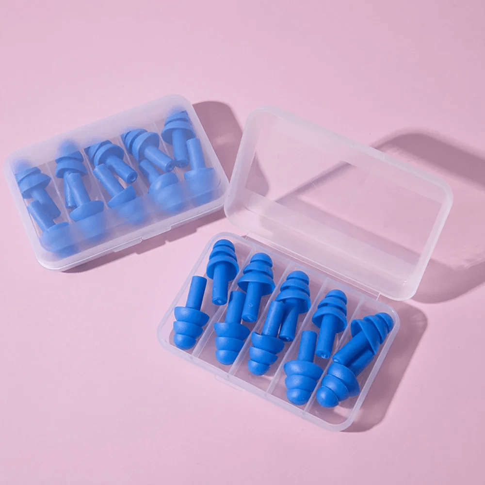 Sleep & Snoring 10PCS Ear Plugs Sound Insulation Waterproof Silicone ...