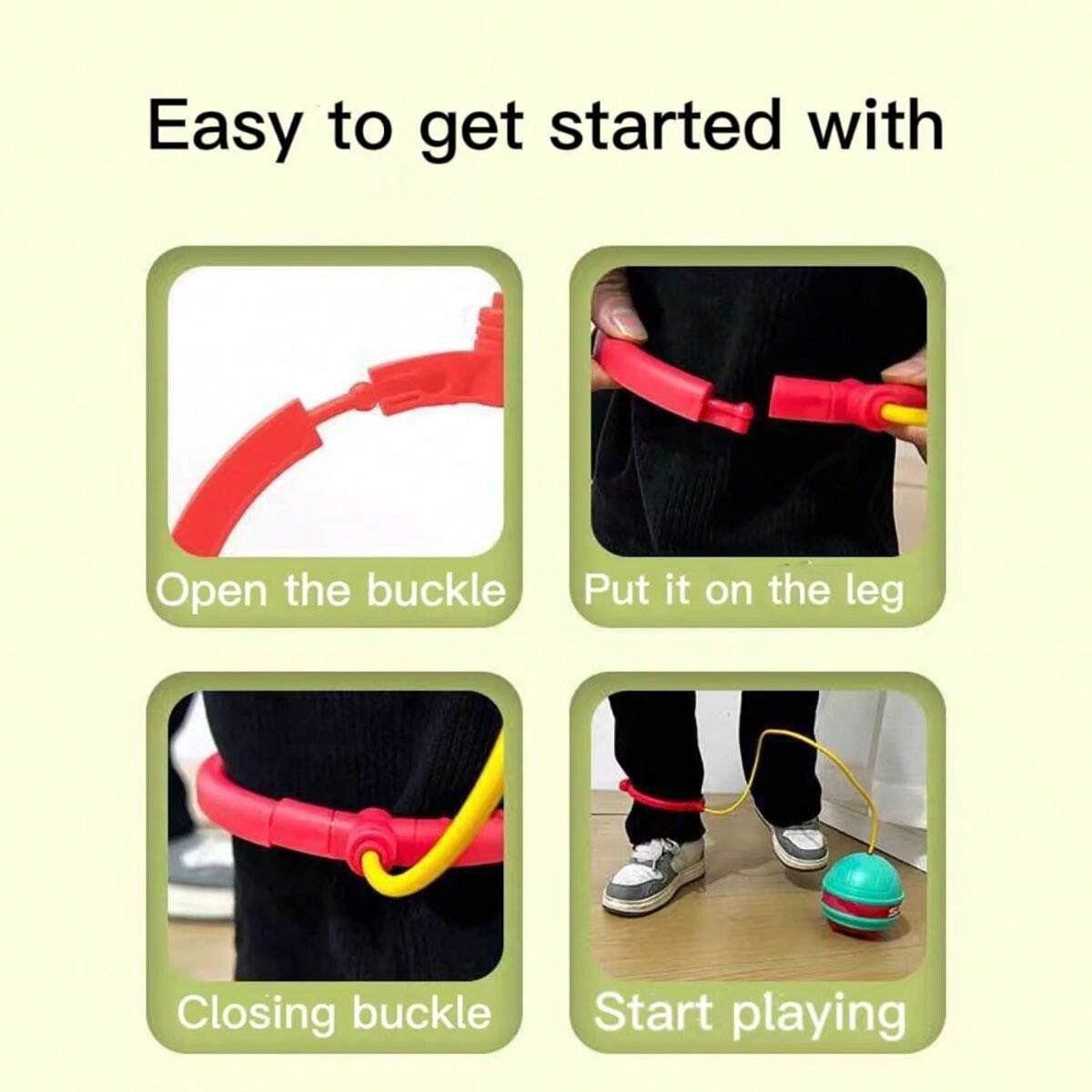 1pc Random Style Light-Up Bouncing Ball, Twist Ball Attached To Feet ...