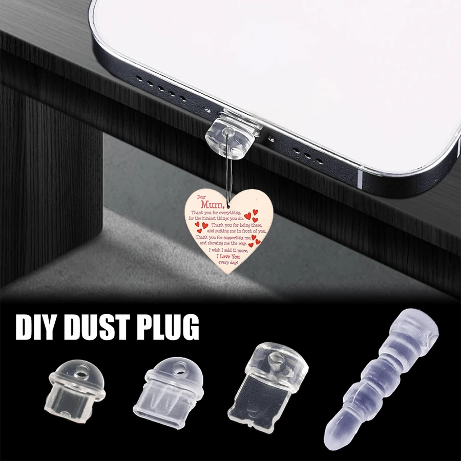 30pcs DIY Anti Dust Plug Transparent Charge Port Dust Plug Smartphone ...