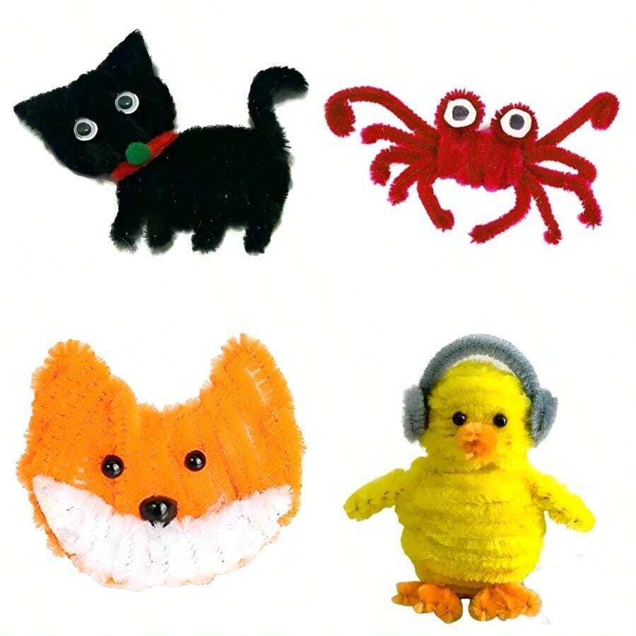 400pcs Pipe Cleaners Pom Poms Googly Eyes, Pipe Cleaners Set, Includes ...