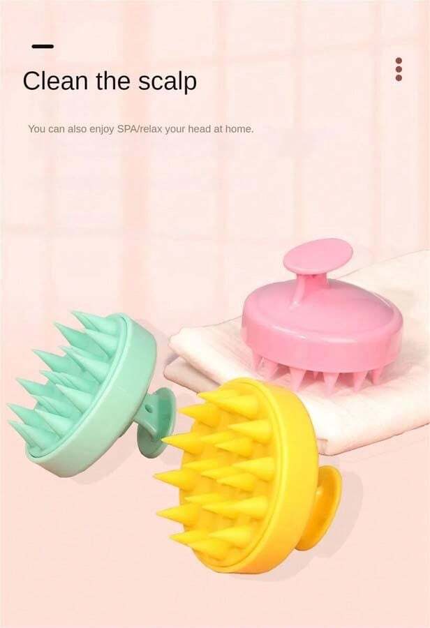 Plastic Silicone Massage Comb Clean The Scalp Thoroughly Scalp Massage ...