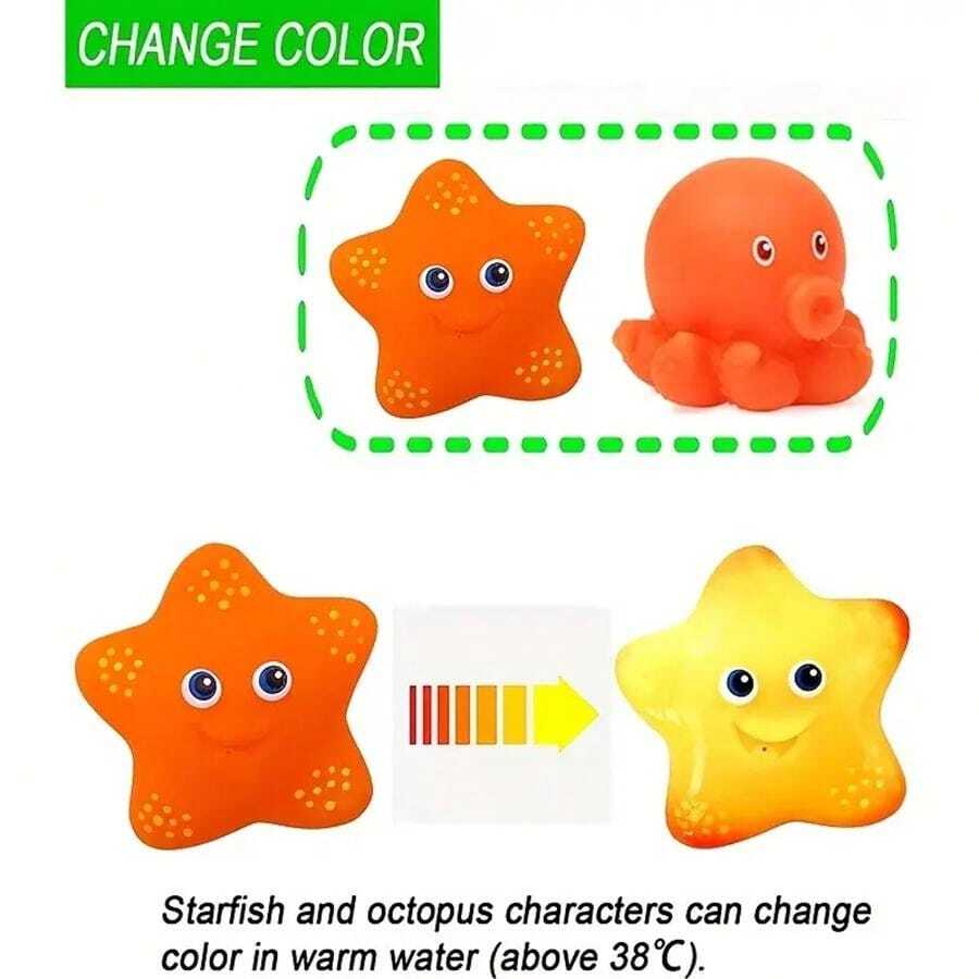 6pcs Soft Rubber Animals, Bath Toys, Ocean Animals Bathtub Shower Toys ...