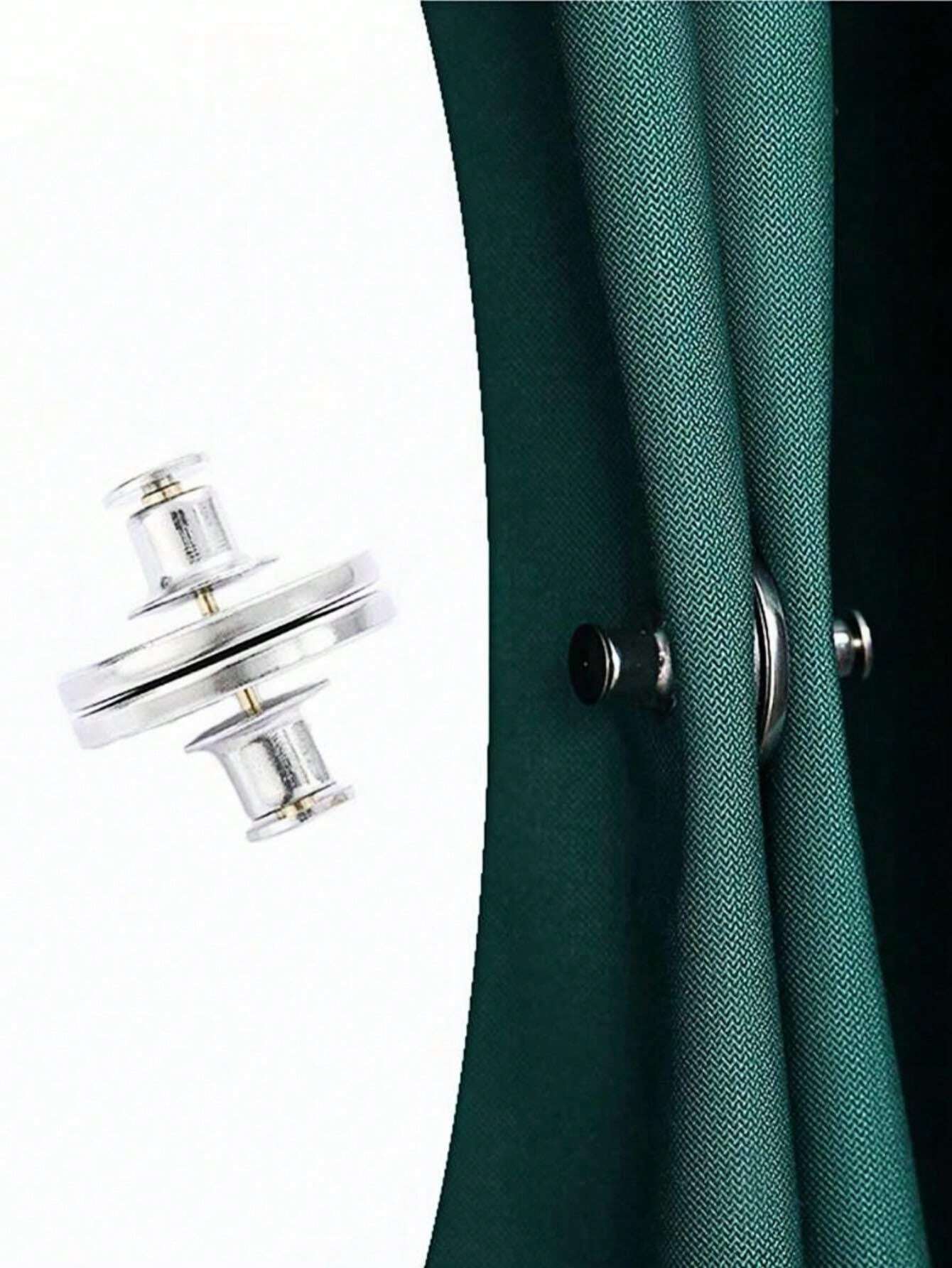 2 Pcs/Set Simple Round Magnetic Curtain Fasteners Alloy Curtain ...