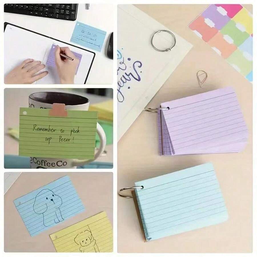 800pcs Flash Cards, A7 Revision Cards, Flashcards With Binder Rings And ...