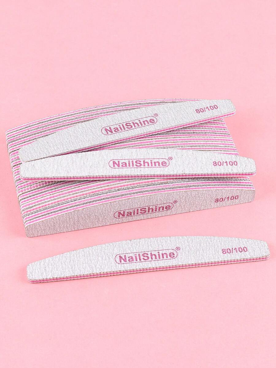 6 Pcs Half-Moon Shaped Nail Files, Double-Sided, Durable Manicure Files ...
