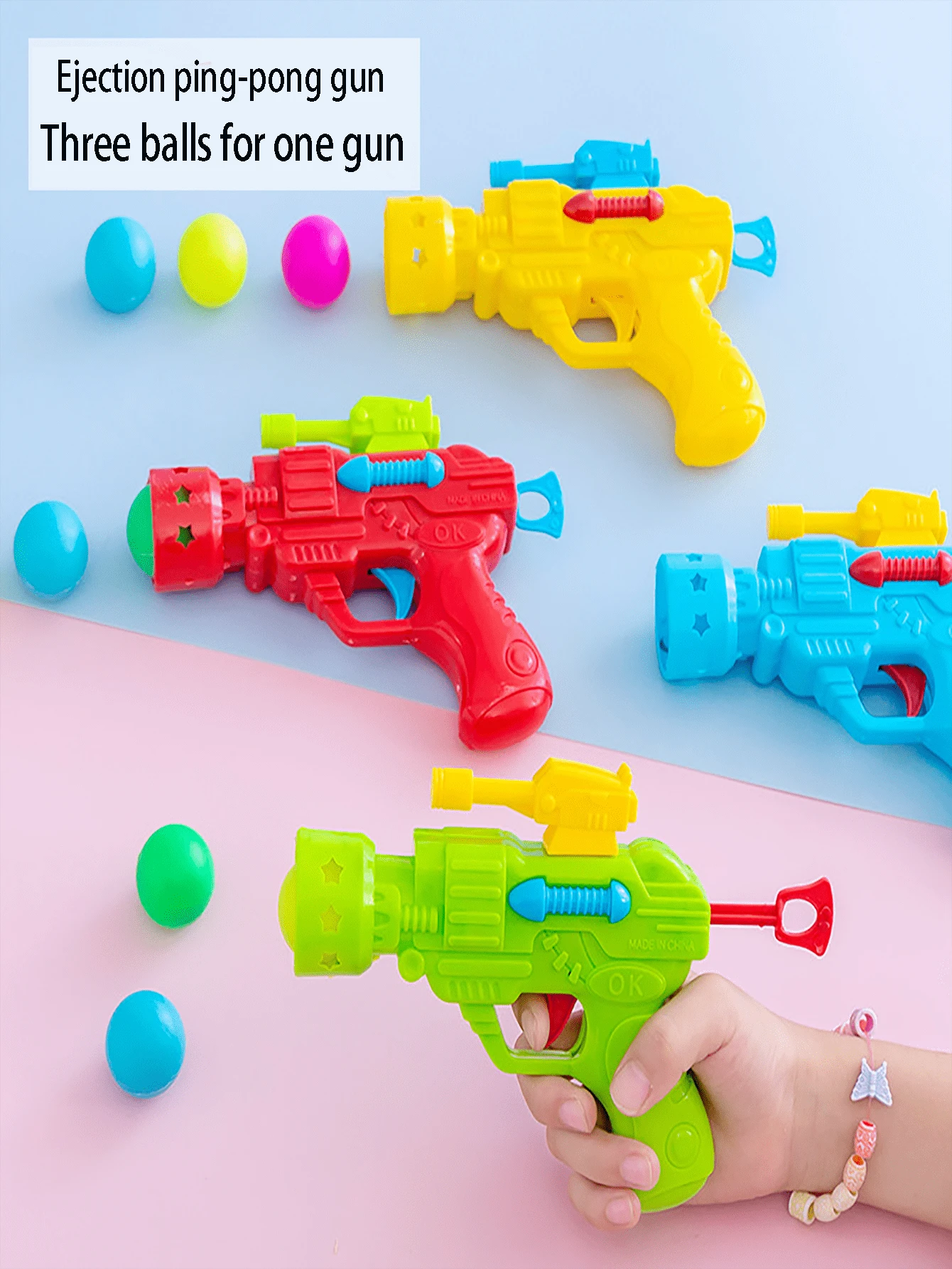 Ping Pong Ball Shooting Gun Which Can Launch Plastic Toy Gun, An ...