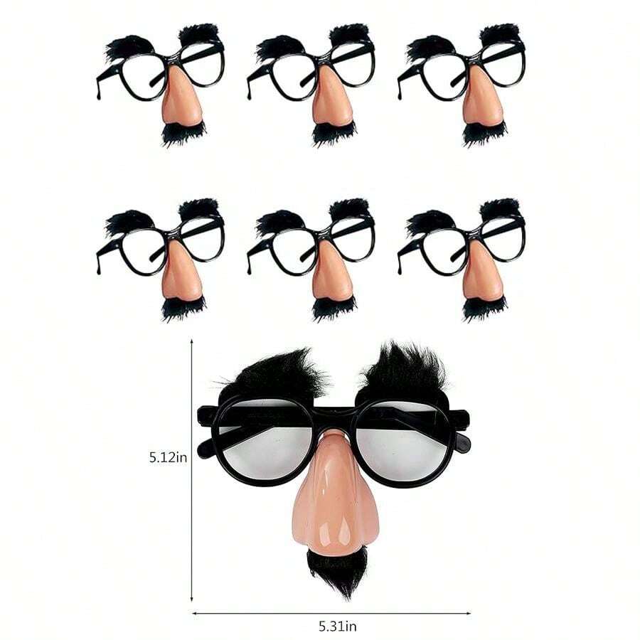 5pcs Pack Funny Disguise Glasses With Nose Eyebrows And Moustache Perfect Party T For
